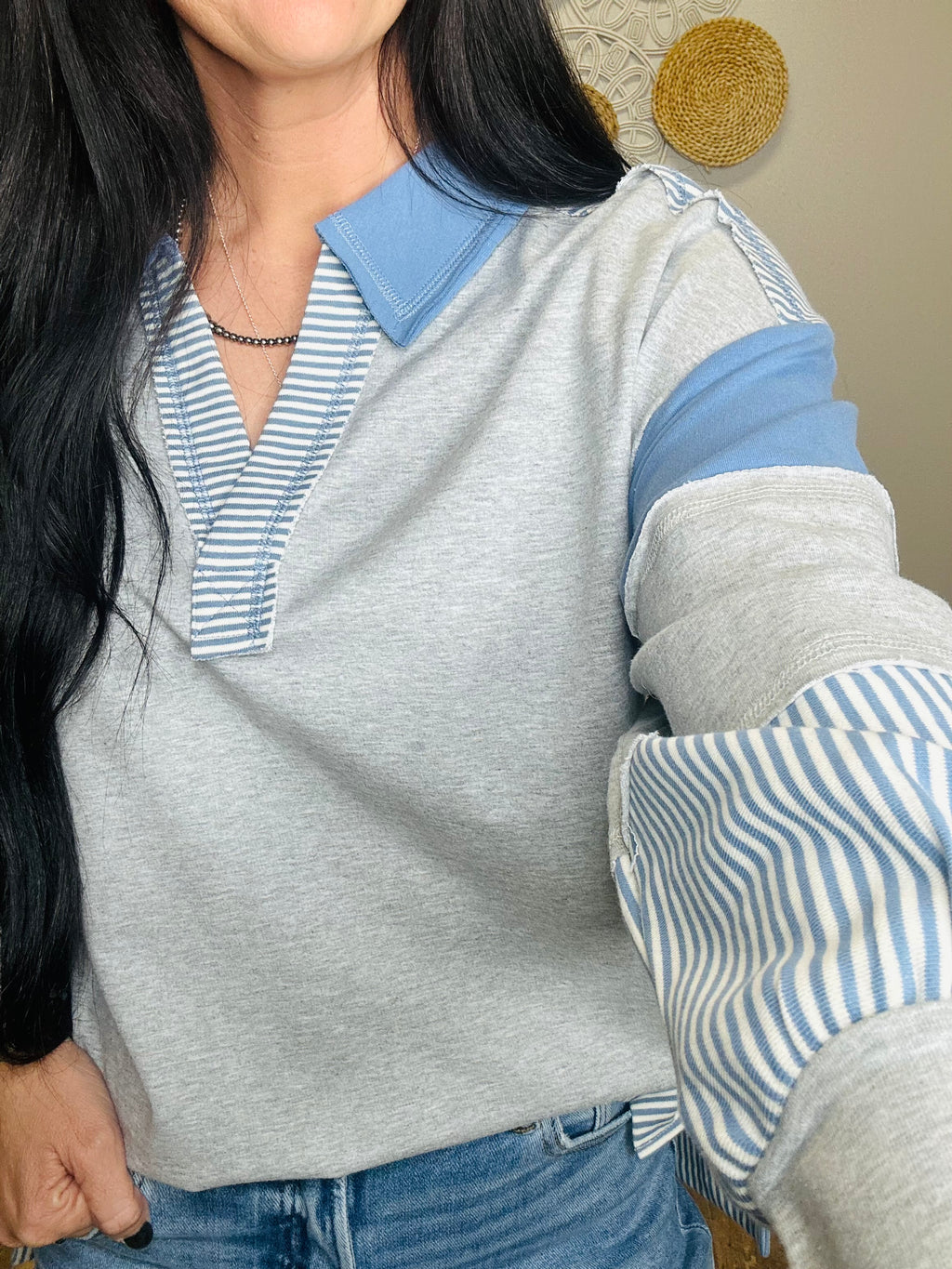 Brynn Color Block Collared Pullover | Motis & Co Women's Boutique ...
